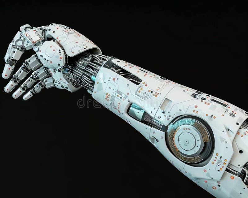 96 Cyber Prosthetic Robotic Android Arm with Circuitry Macro Details 3D ...