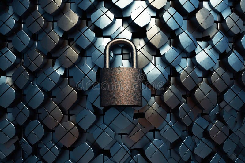 Cyber Protection, Locking Lock. Background Stock Illustration ...