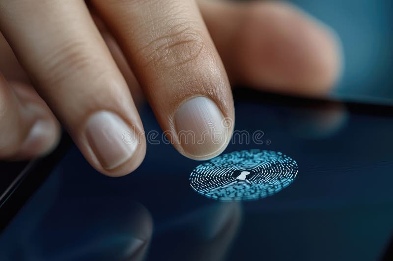 Cyber Protection: Visual of a Secure Padlock, Digital Fingerprint Trail ...