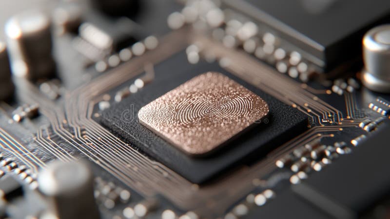 Cyber Protection: Visual of a Secure Padlock, Digital Fingerprint Trail ...