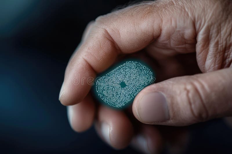 Cyber Protection: Visual of a Secure Padlock, Digital Fingerprint Trail ...