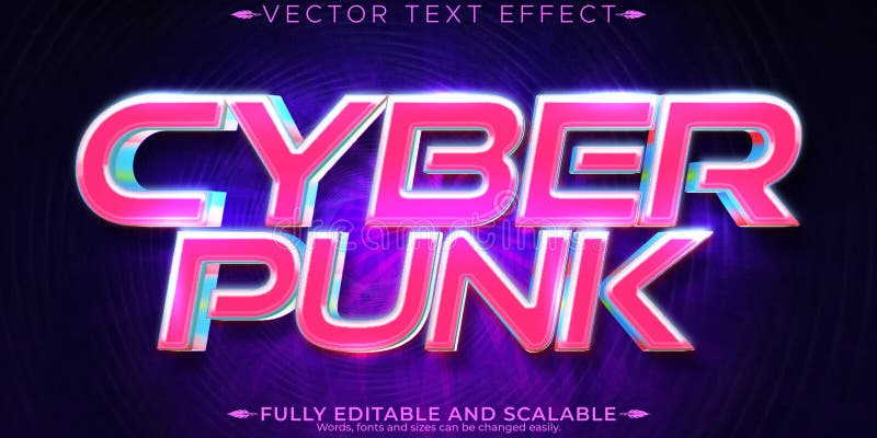 Cyber Punk Text Effect, Editable Future and Digital Font Style Stock ...