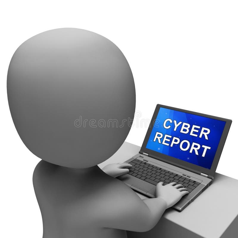 Cyber Report Digital Analytics Results 3d Rendering Stock Illustration ...