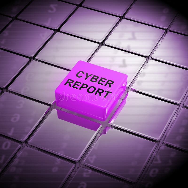 Cyber Report Digital Analytics Results 3d Rendering Stock Illustration ...