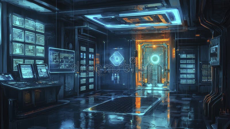 Cyber Resilience Visualization in a Futuristic Control Room Digital Environment High-tech ...