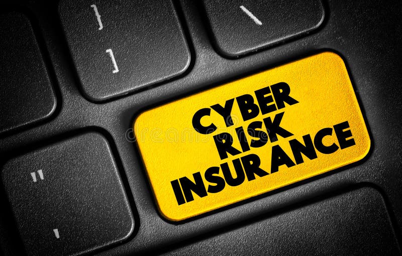 Cyber Risk Insurance Text Button on Keyboard, Concept Background Stock ...