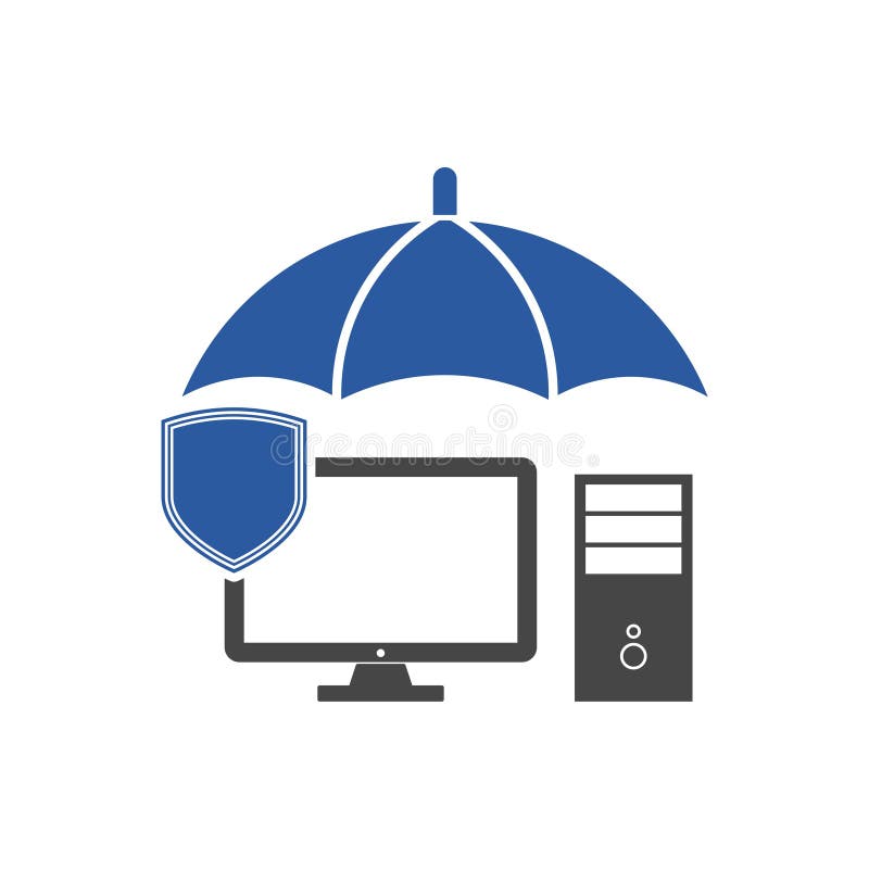 Cyber Risks Icon, Data and Network Protection Stock Illustration ...