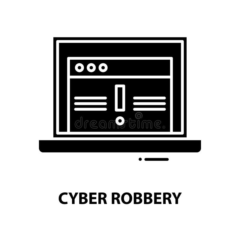 Cyber Robbery Icon, Black Vector Sign with Editable Strokes, Concept ...