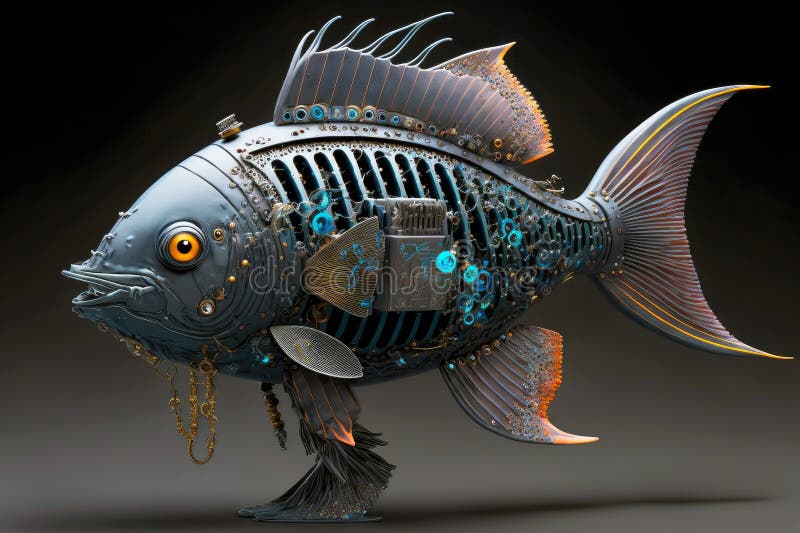 Cyber Robot in Form of Mechanical Fish with Small Internal Details ...