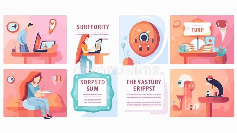 Cyber Safety Cartoon Banners. Computer Security Stock Vector ...