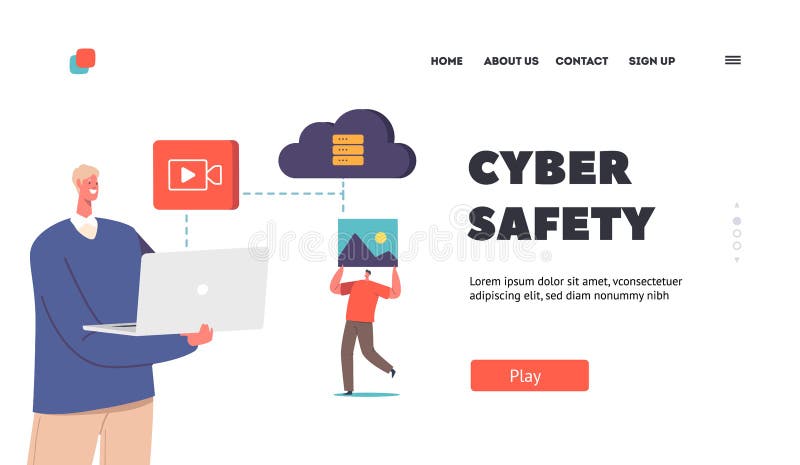 Cyber Safety Landing Page Template. Personal Data Protection in ...