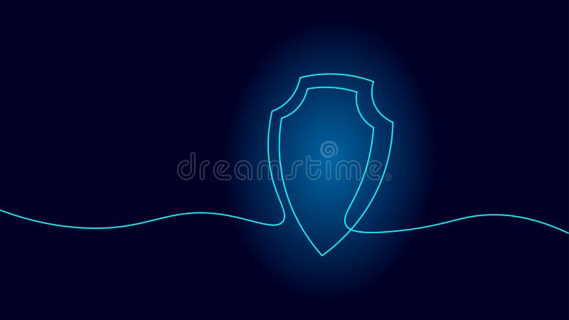 Cyber Safety Shield One Line Art. Continuous Line Internet Security ...