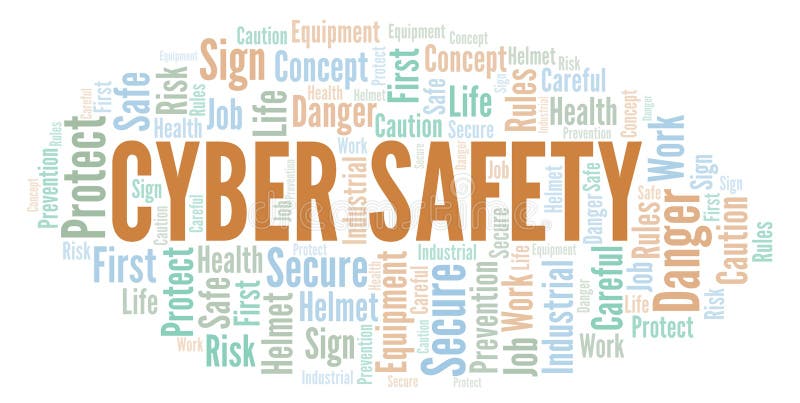 Cyber Safety word cloud. stock illustration. Illustration of rules ...