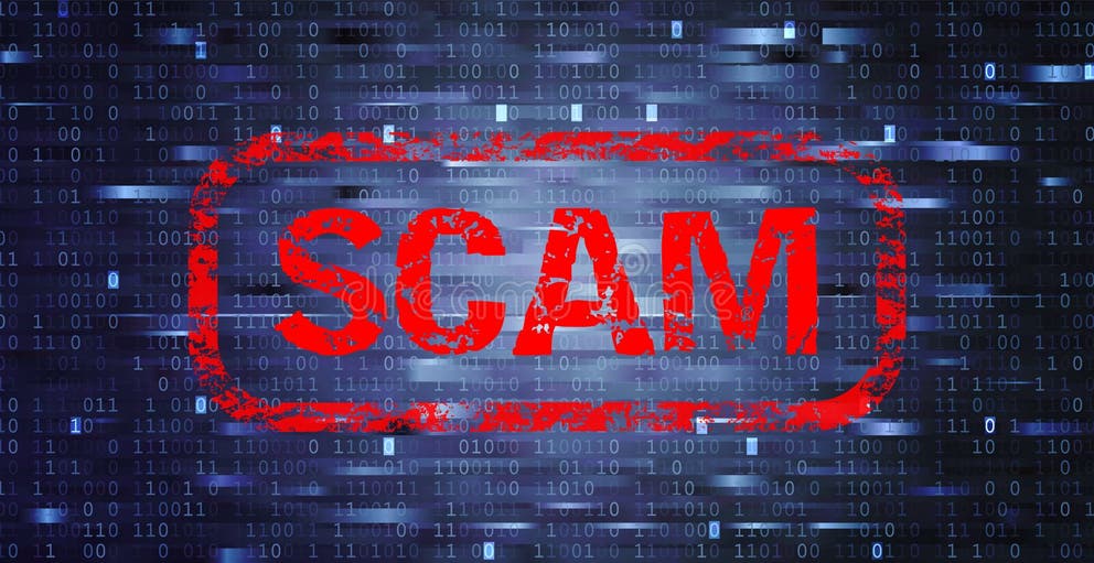 Cyber Scam Alert Binary Code Background Illustrating Internet Fraud Hacking Threats And Data