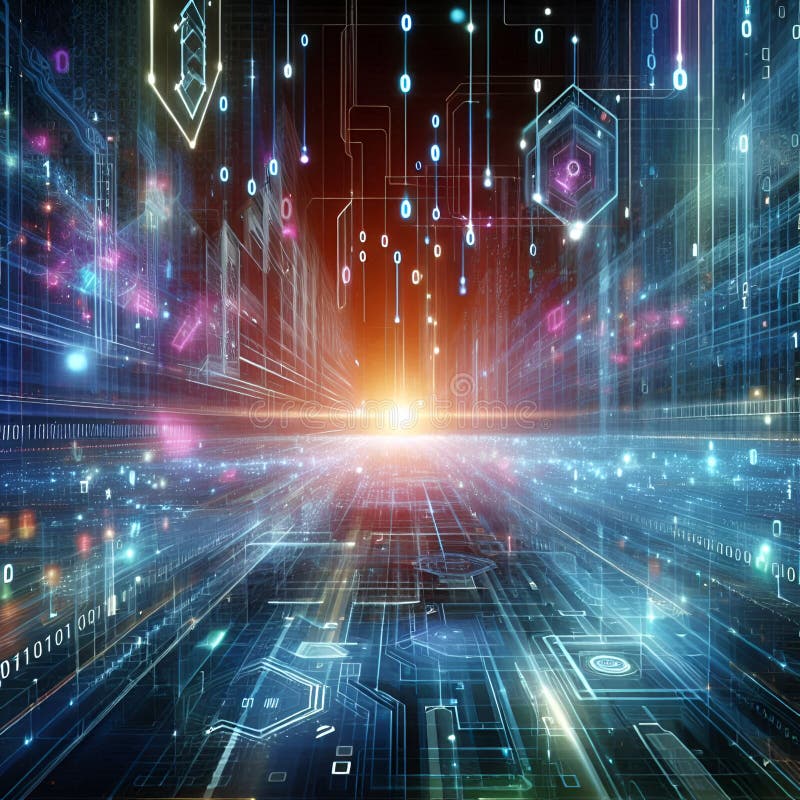 Cyber Scape: Immersive Technology Background, Generative AI. Stock ...