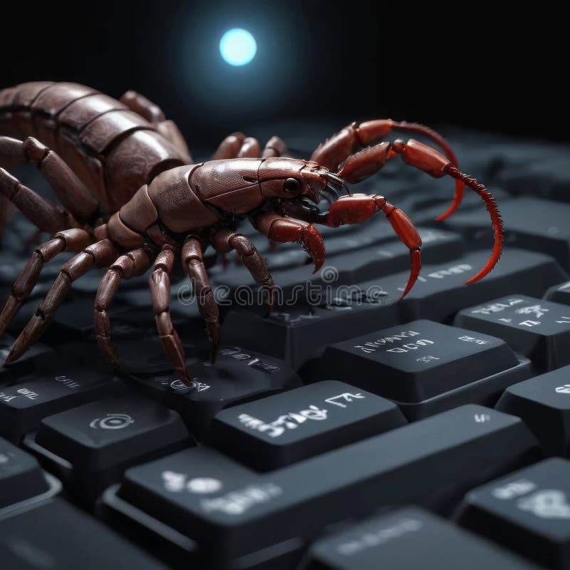 Cyber Scorpion on Keyboard stock illustration. Illustration of ...