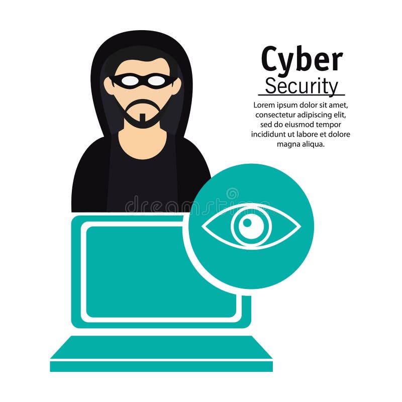 Cyber Secuirty Computer Technology Hacker Surveillance Stock Vector ...