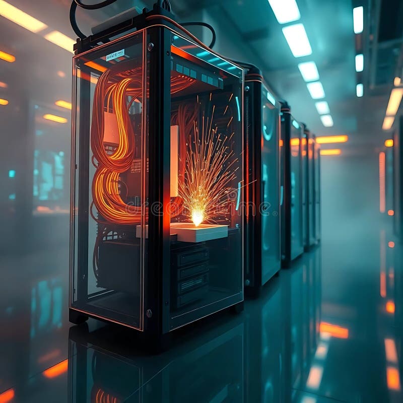 Motherboard Contamination: Orange Data Sparks from Fractured Fiber ...