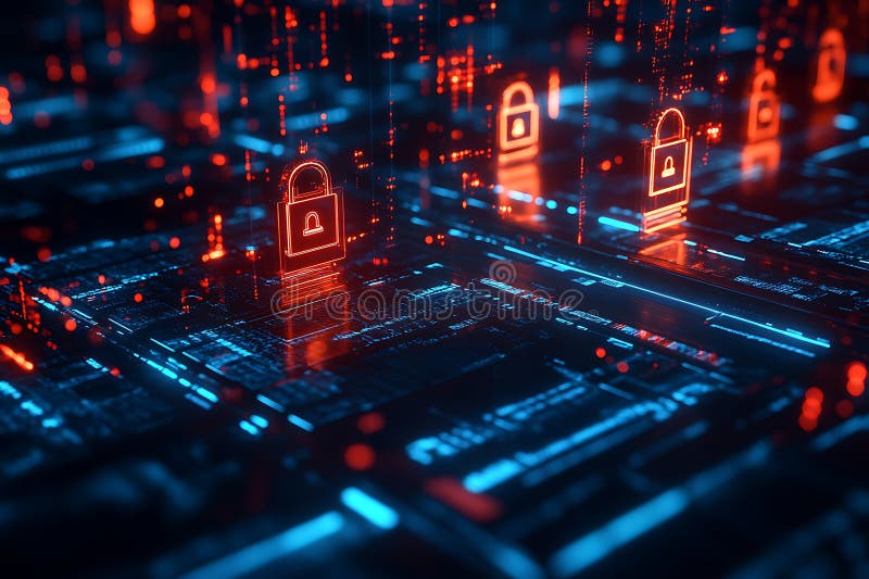 Cyber Security Abstract stock illustration. Illustration of threat ...