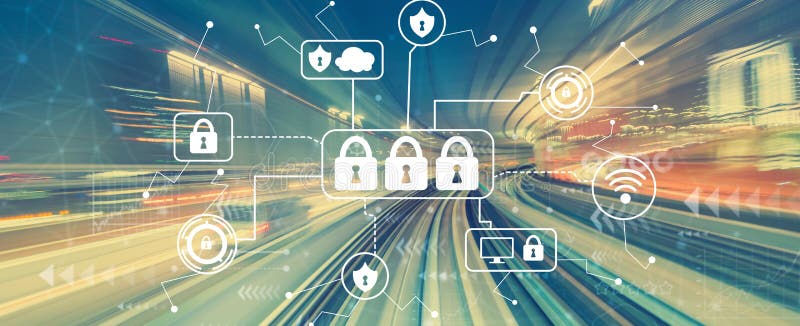 Cyber Security with High Speed Motion Blur Stock Photo - Image of ...