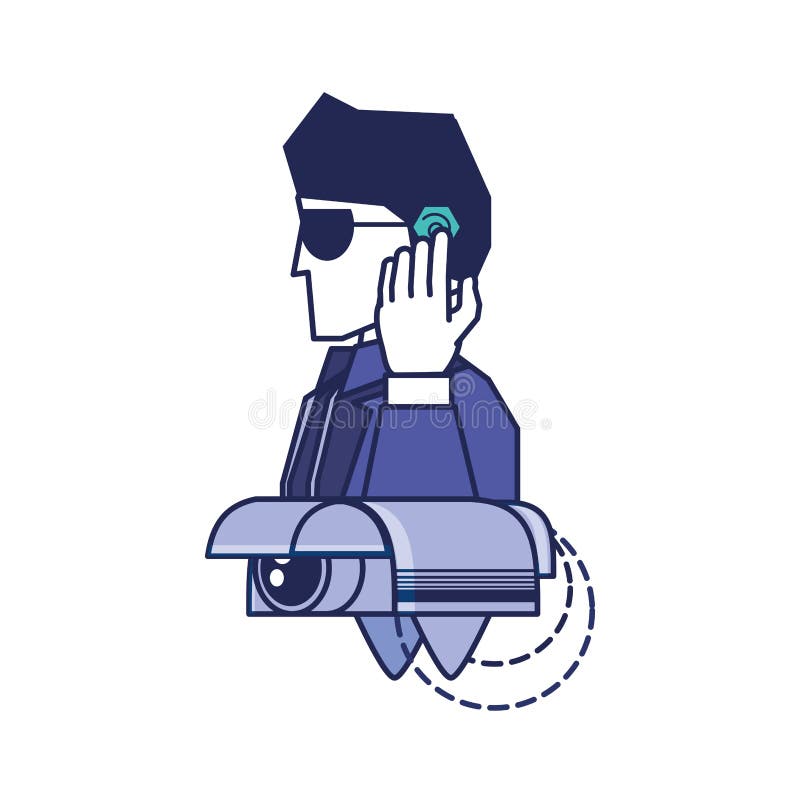 Security Agent with Robot Avatars Stock Vector - Illustration of ...