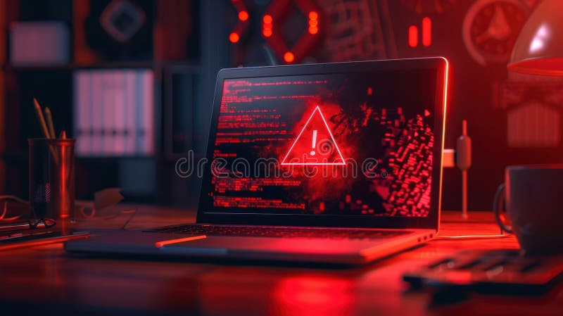 The Cyber Security Alert. AI Generated Stock Photo - Image of internet ...