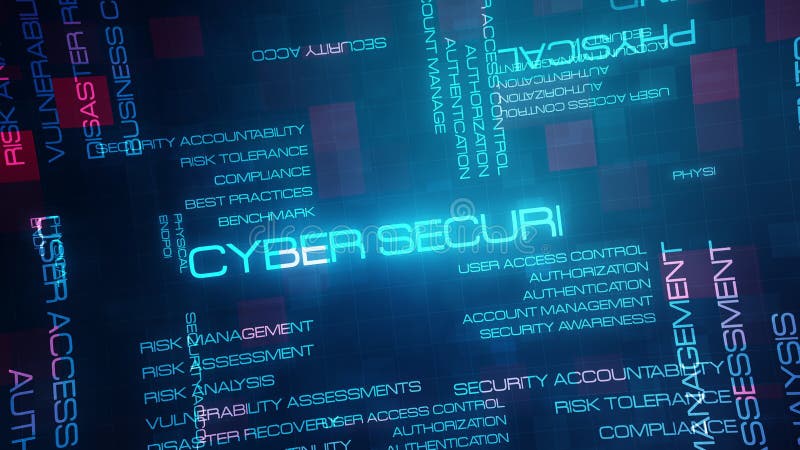 Cyber Security Animated Word Cloud Text Design Animation. 4K 3D ...