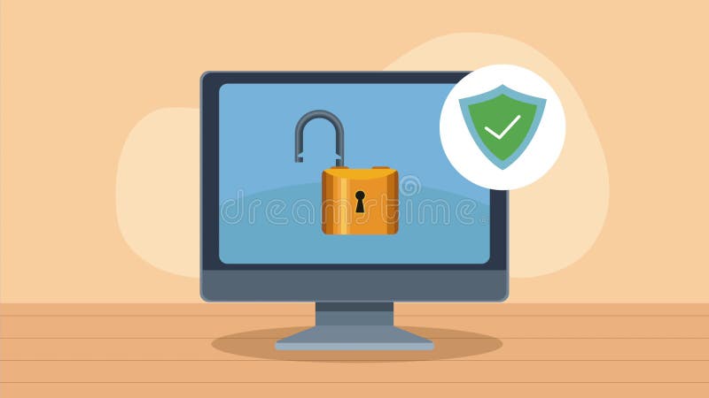 Cyber Security Tech Icon Animation Stock Video - Video of cyber ...