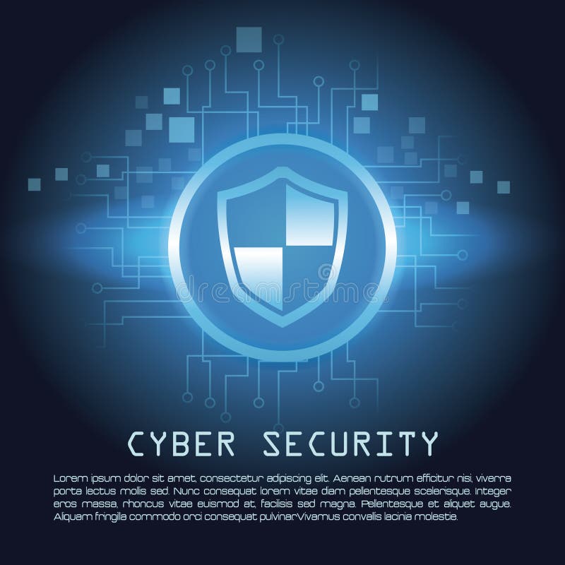Cyber Security Banner Concept Stock Vector - Illustration of sign ...