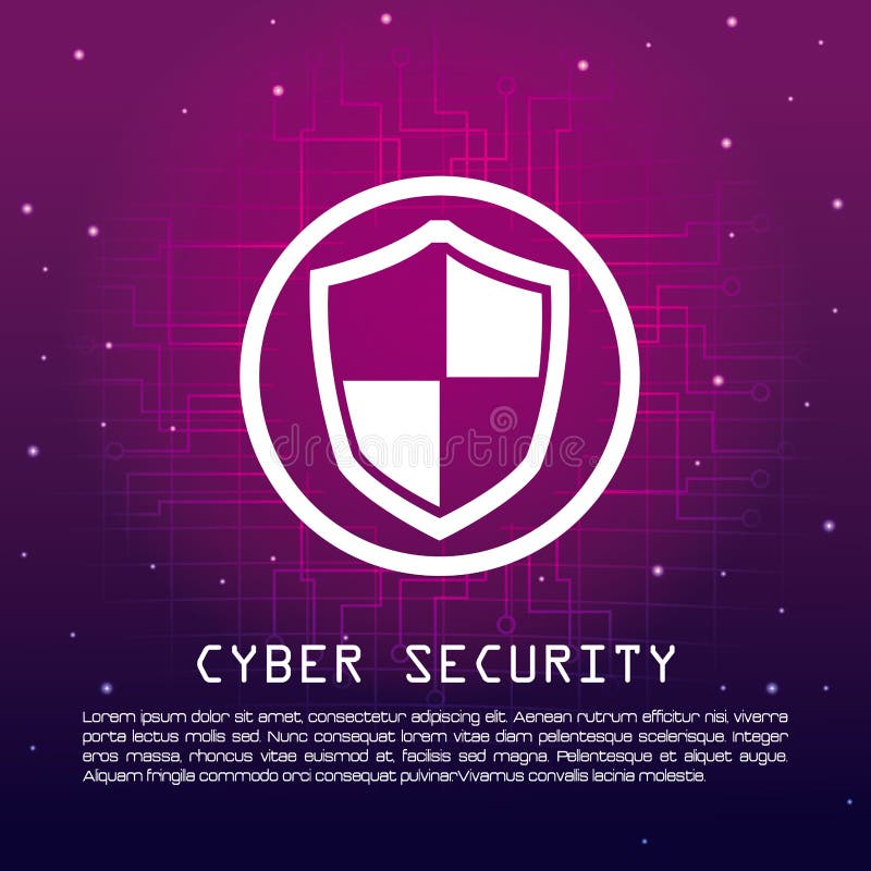 Cyber Security Banner Concept Stock Vector - Illustration of antivirus ...