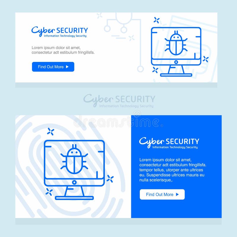 Cyber Security Banner Design Vector Stock Vector - Illustration of code ...
