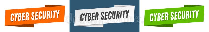 Cyber Security Banner. Cyber Security Ribbon Label Sign Set Stock ...