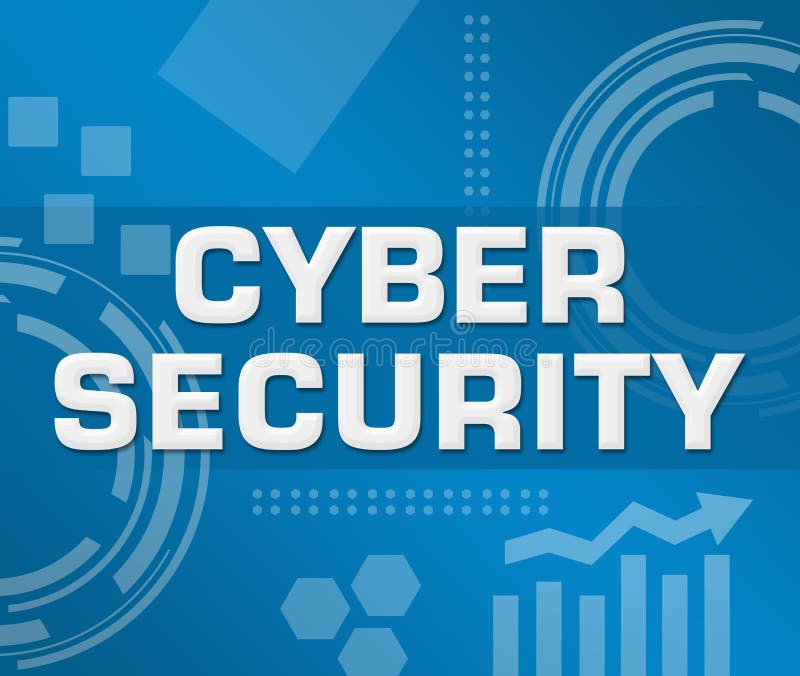 Cyber Security Blue Binary Gear Circle Horizontal Stock Illustration ...