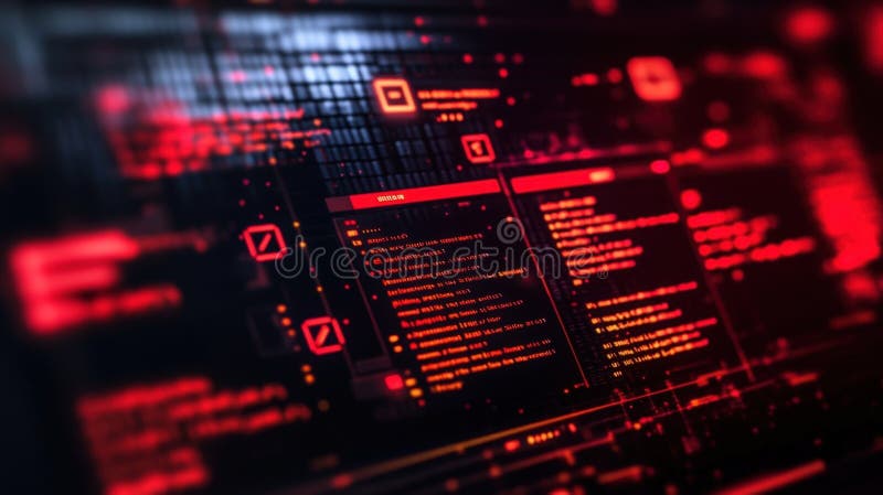 Cyber Security Breach Detected on Computer Screen Displaying Sensitive ...