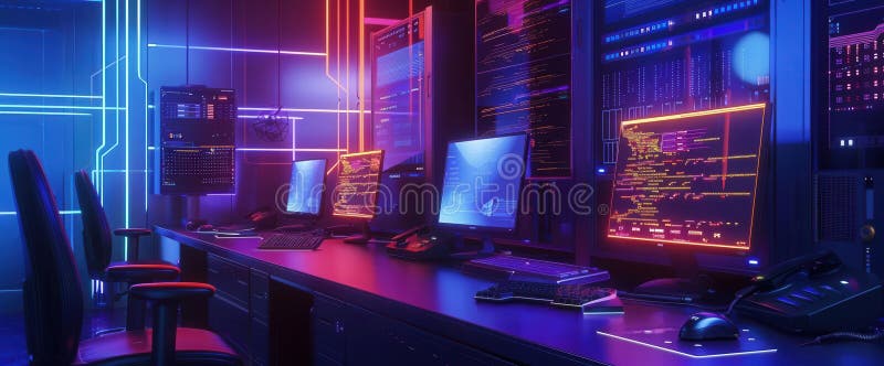 Cyber Security Breach. Illustration of Hacking Theme Concept Stock ...