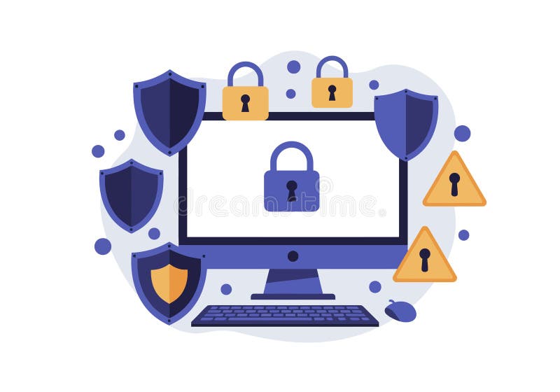 Cyber Security Clip Art. stock illustration. Illustration of secure ...