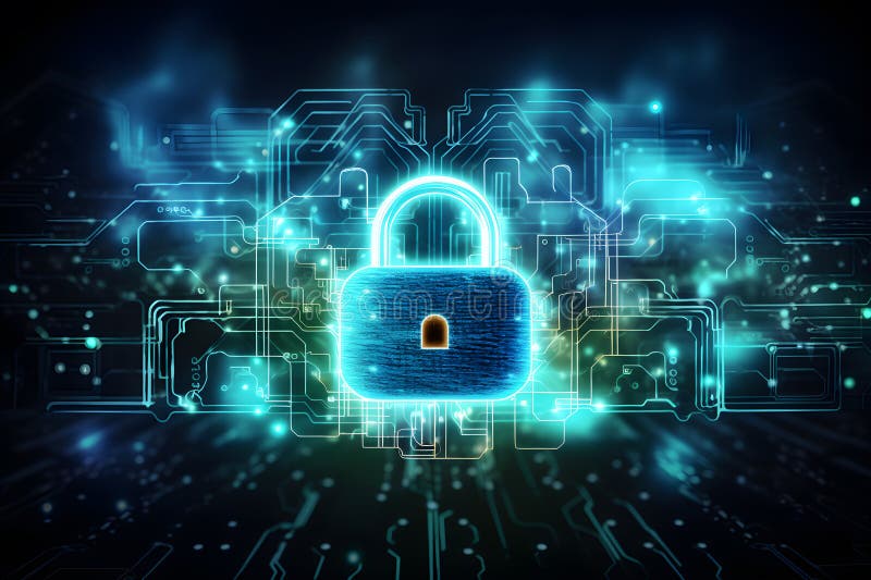 Cyber Security and Cloud Technology Concept. Digital Padlock on Cloud Computing with Networking ...