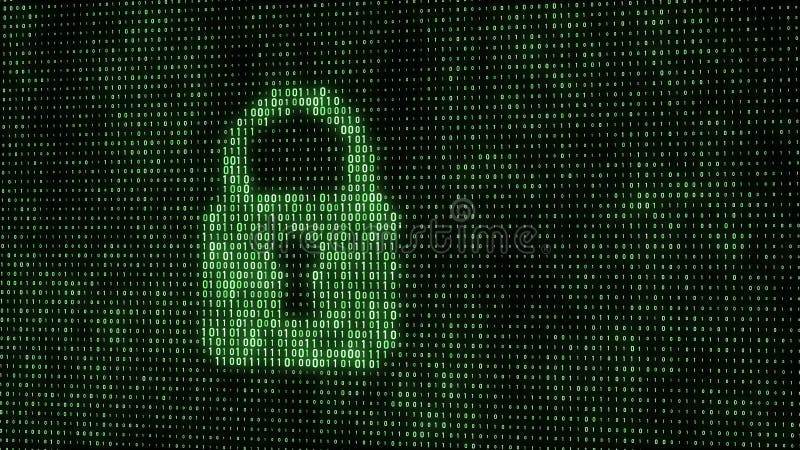 Cyber Security Concept Abstract Digital Background Binary Code Green Color 3d Rendering