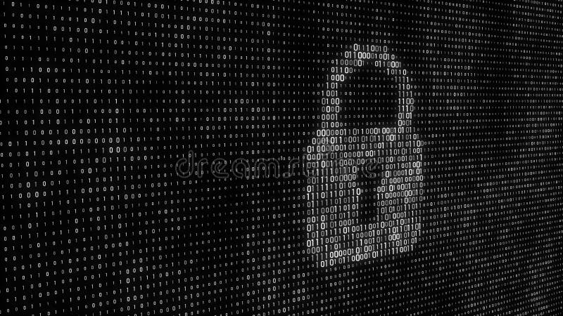 Cyber Security Concept Abstract Digital Background Binary Code Green Color 3d Rendering