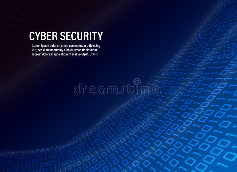 Cyber Security Concept On Binary Code Background Stock Vector Illustration Of Network