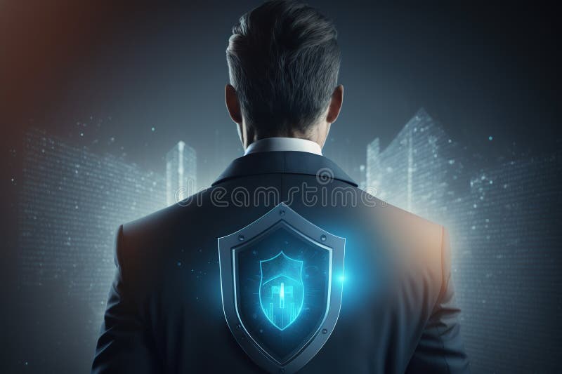 Cyber Security Concept with Businessman Protect Data and Privacy and ...