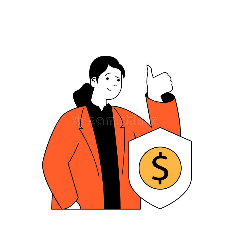 Cyber Security Concept with Cartoon People in Flat Design for Web ...