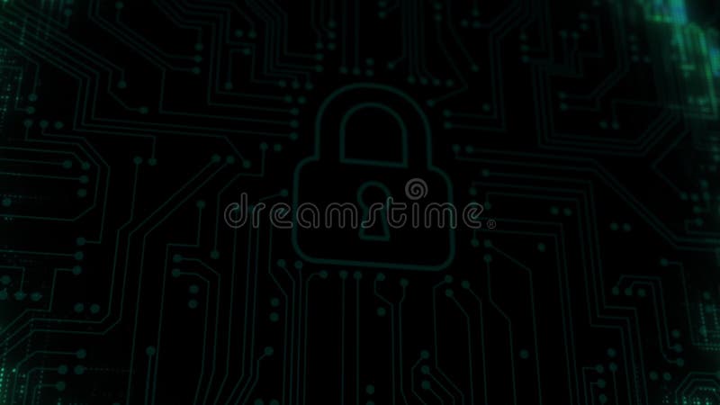 Cyber Security Concept with Circuit Animation Background Stock Video ...