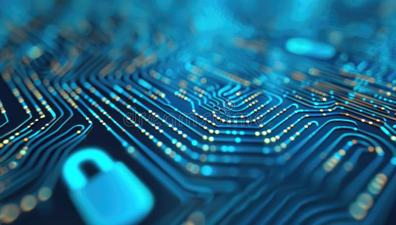 Cyber Security Concept. Circuit Board with Padlock Stock Illustration ... Cyber Security Concept. Circuit Board with Padlock Stock Illustration ...