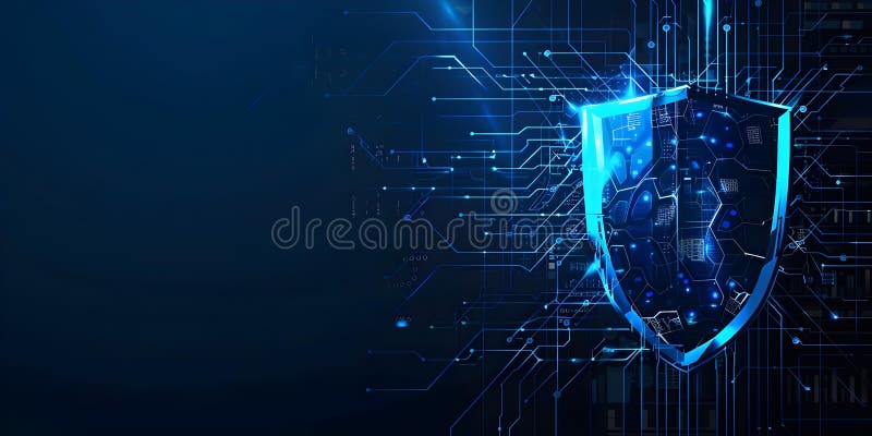 Cyber Security Concept with Destroyed Shield and Electric Circuits ...