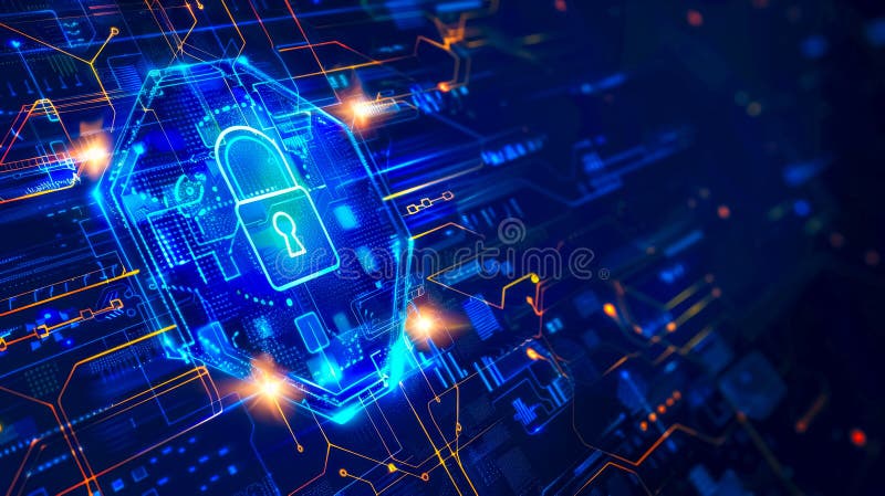 Cyber Security Concept on Digital Background Stock Photo - Image of defense, safety: 311640686