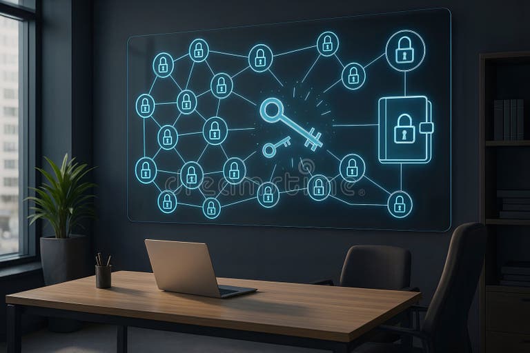 Cyber Security Concept Displayed on a Wall Illustrating Network ...