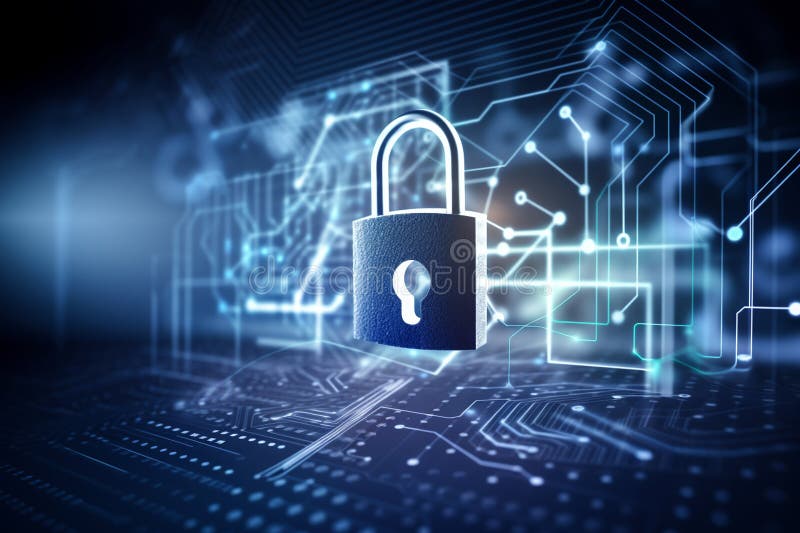 Cyber Security Concept and Information or Network Protection. Lock ...