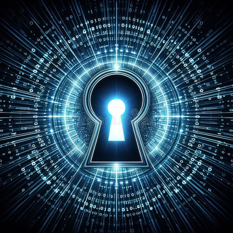 Cyber Security Concept Keyhole Stock Photo - Image of secure, safeguard ...