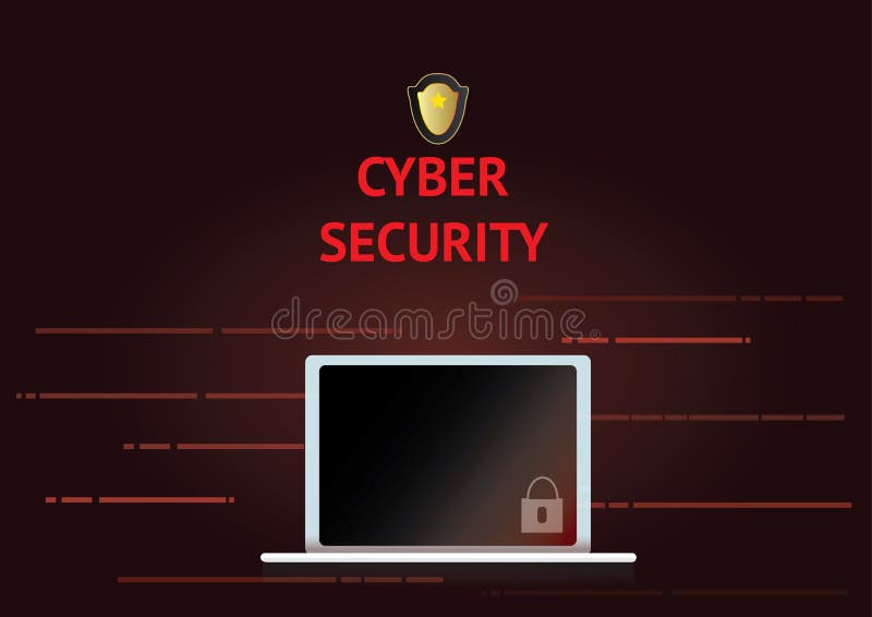 Cyber Security Concept with Laptop and Lock Icon Stock Vector ... Cyber Security Concept with Laptop and Lock Icon Stock Vector ...